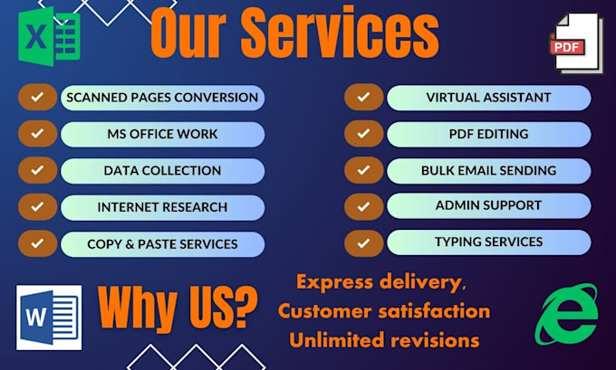 Do fastest data entry, admin support and internet research by Excelbyak ...