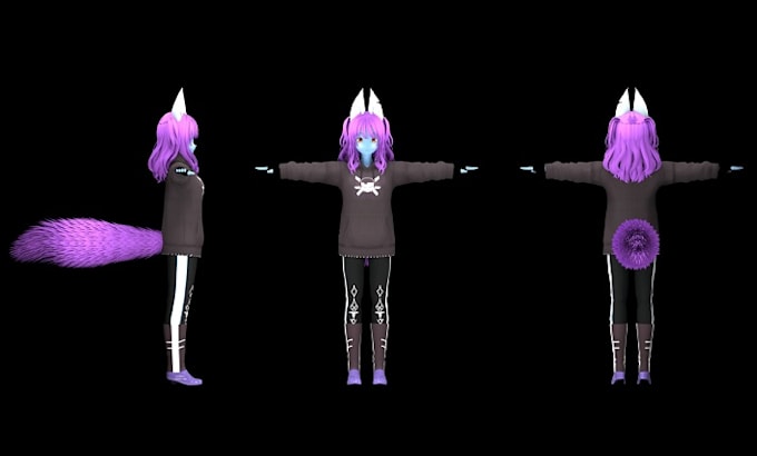 Model customized vrchat avatar, men and women 3d model and outfits by ...