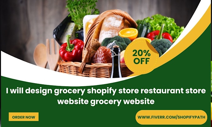 Design grocery shopify store restaurant store website grocery website by Shopifypath | Fiverr