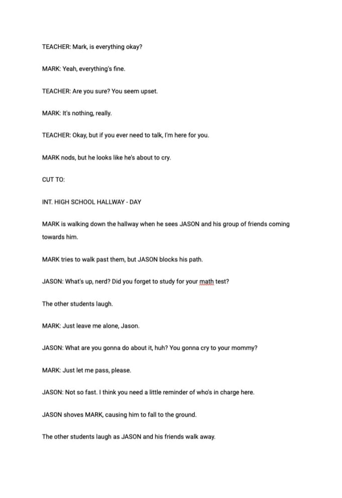 Create a short film script by Brooke456 | Fiverr