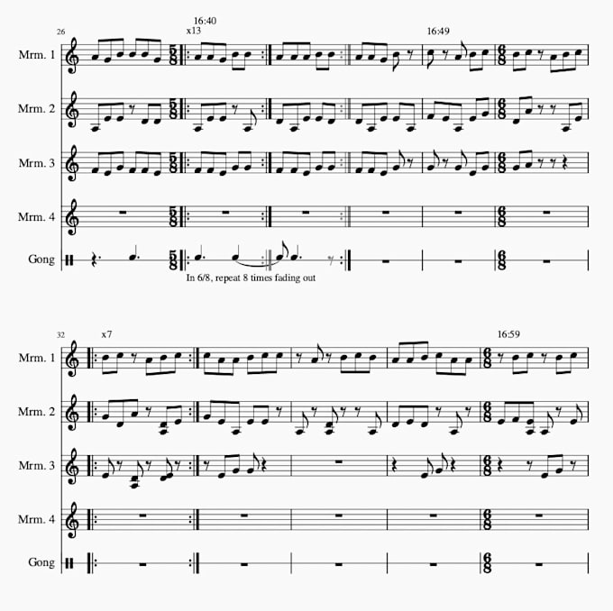 Transcribe your music audio into sheet music by Mtakeda | Fiverr