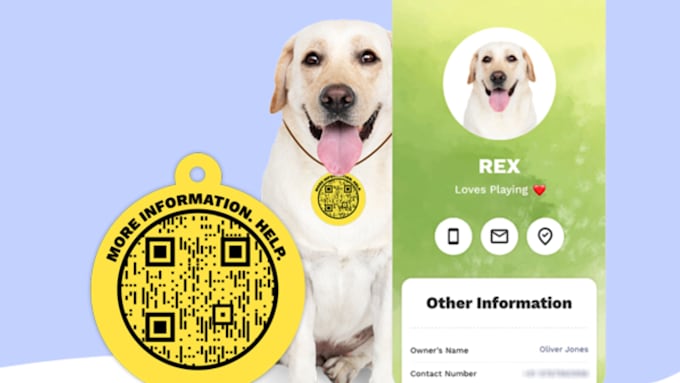 Create a professional pet id qr code for your pets by Trend_topic | Fiverr