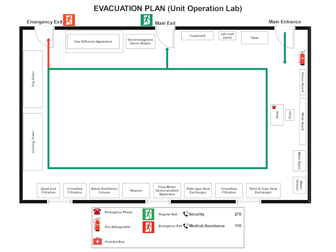 Do fire emergency evacuation plan maps,diagrams by Abdul19basit | Fiverr