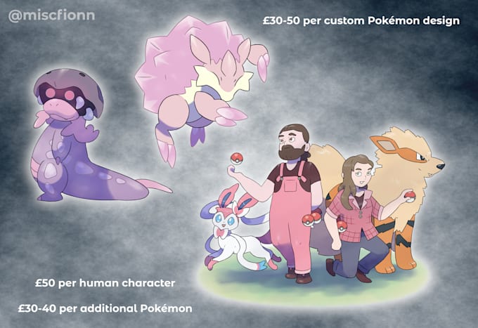 Draw custom pokemon and character portraits by Miscfionn | Fiverr