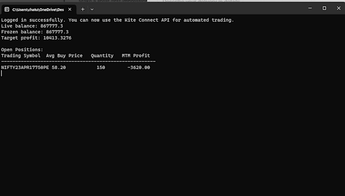Design automated options trading algo bot design with kite connect by Dgmdelta | Fiverr