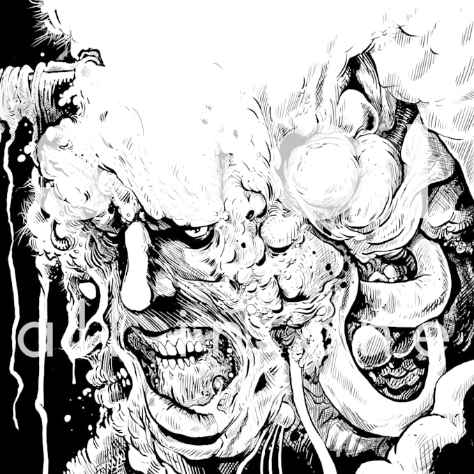 Draw dark, brutal, horror, gore, metal art illustration by Sugifiverr ...