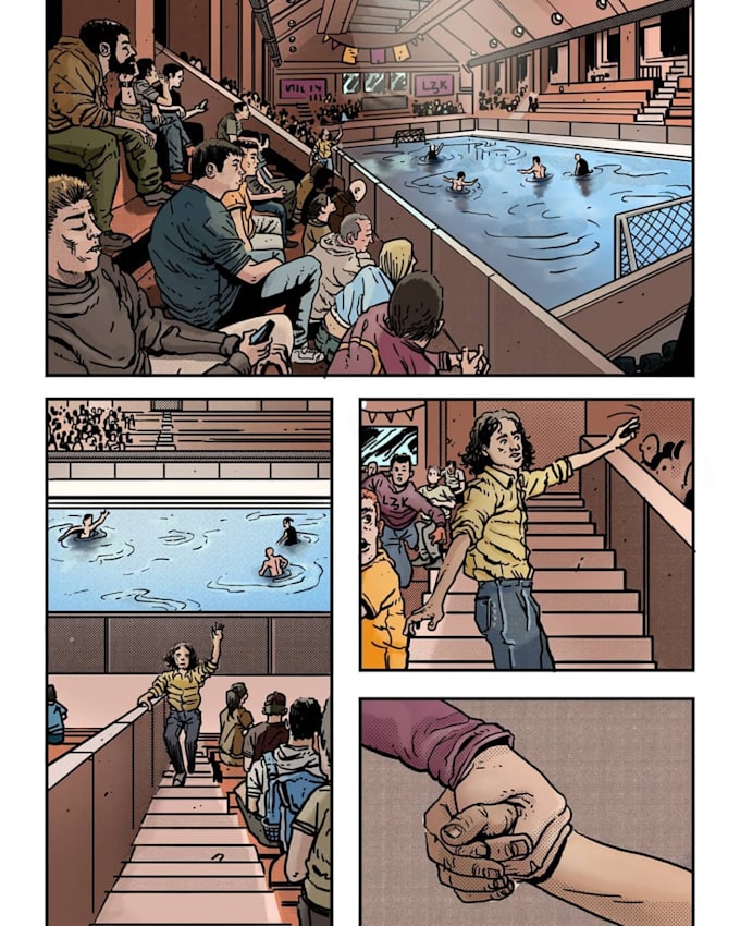 Color and inked line your comic book, comic page or storyboard art by ...