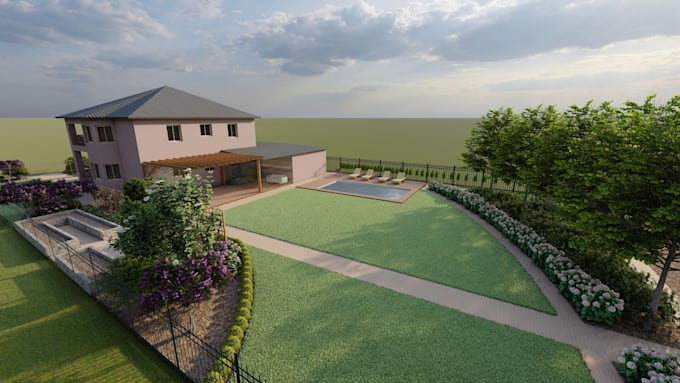 3d visualization of landscaping by Horbach_ | Fiverr
