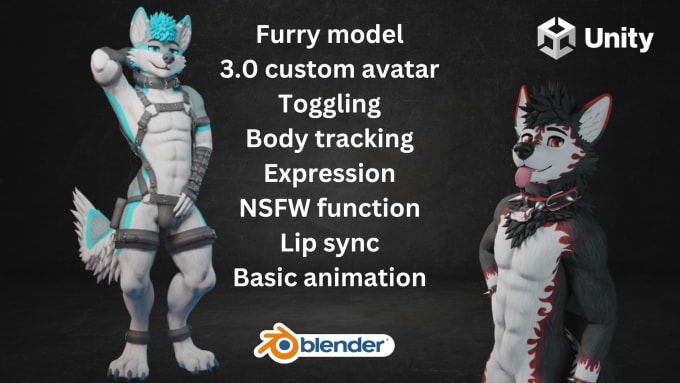 Do 3d Furry Model Vrchat Avatar Nsfw Fursona Vtuber Vseeface