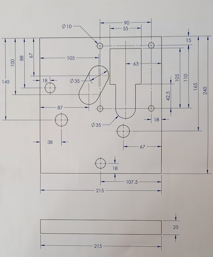 Create 3d model and 2d drawings in autocad or solidworks by Adriancela ...