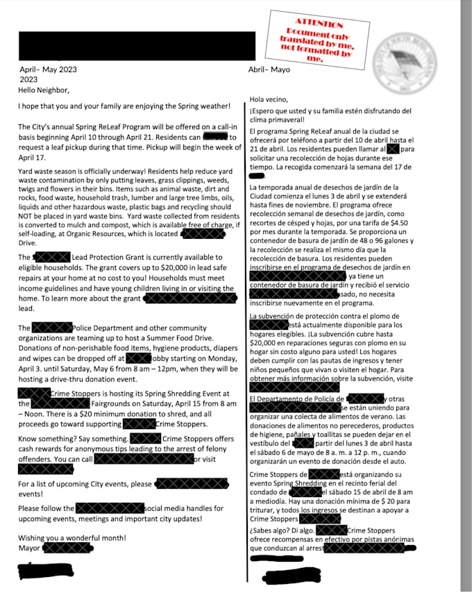 Translate any written and audio projects from english to spanish or ...