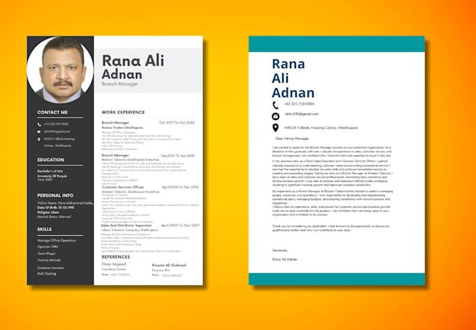 Make infographic cv, resume, cover letter design on canva by Aliadnan128 | Fiverr