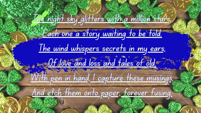 Write any custom poem, limerick or haiku for you in 10 hours by ...