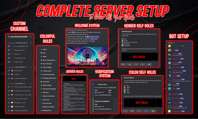 Setup custom and professional discord server by Afifamubashar7 | Fiverr