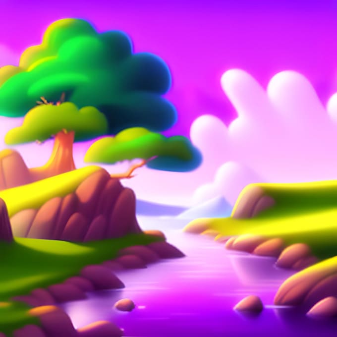 Create anime landscape background level game wallpaper 2dart by ...