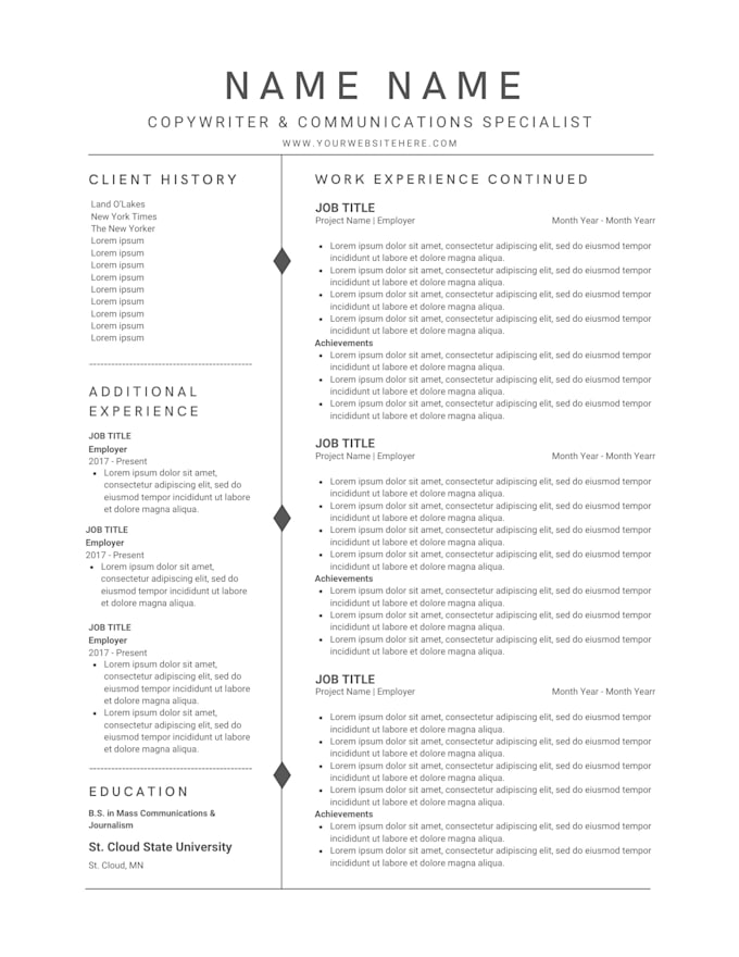 Redesign your boring resume by Mackenziekutzer | Fiverr