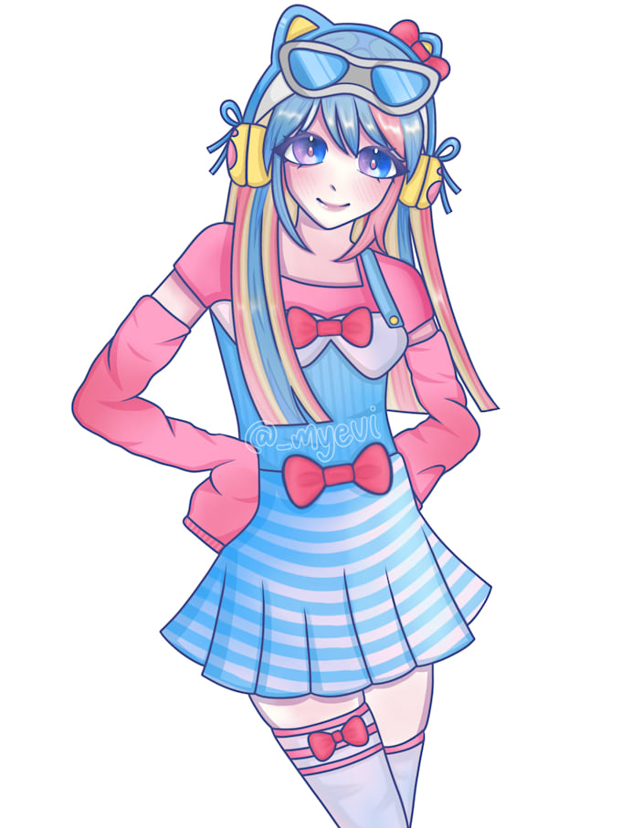 Draw your female ocs and roblox avatars in my style by Myevii | Fiverr