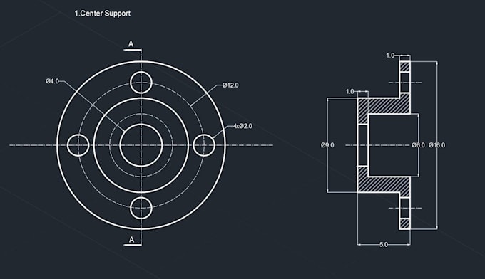Draw first angle third angle orthographic projections isometric views ...