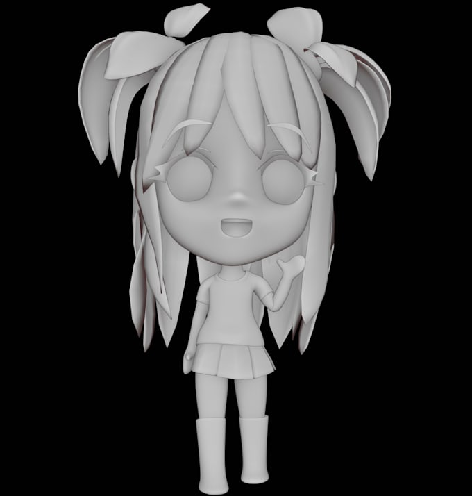 Model a cute little 2d to 3d character ready for print by Justicevictor ...