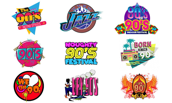 Create the 70s, 80s, and 90s logo band, typography designs by ...