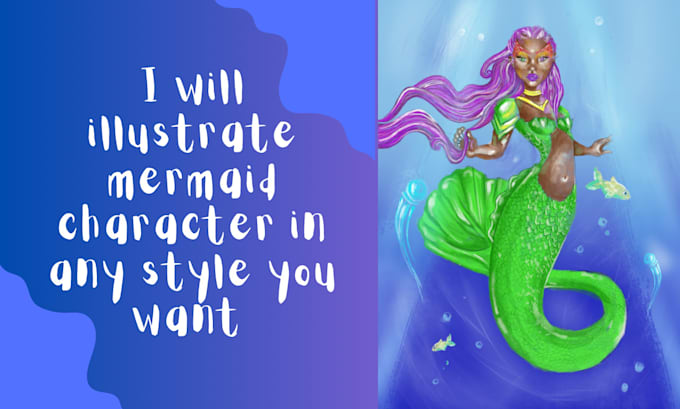Illustrate enchanting mermaid character for your project by Lee_2023 ...