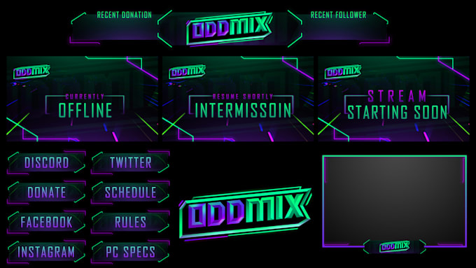 Design a custom twitch overlay and text logo for your streaming by ...