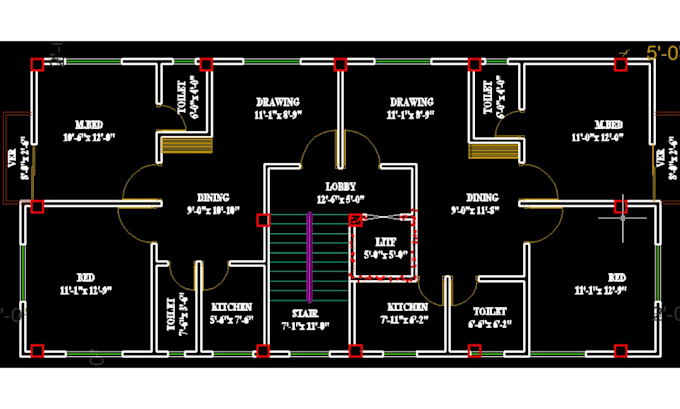 Draw architectural floor plan by Autocad_expert8 | Fiverr