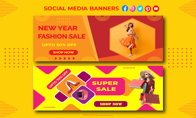 Create attractive social media banner ad designs by Iqracreationz | Fiverr