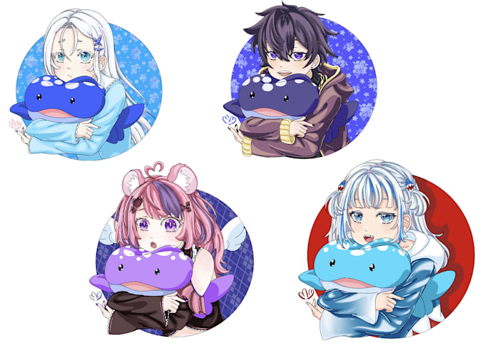 Draw your vtuber or character holding whale shark plush ych by ...