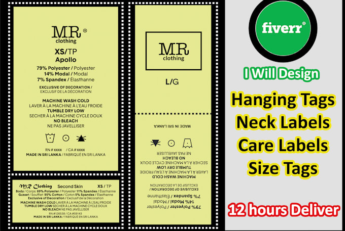 Design care labels, neck tag clothing labels, printdesigning by ...