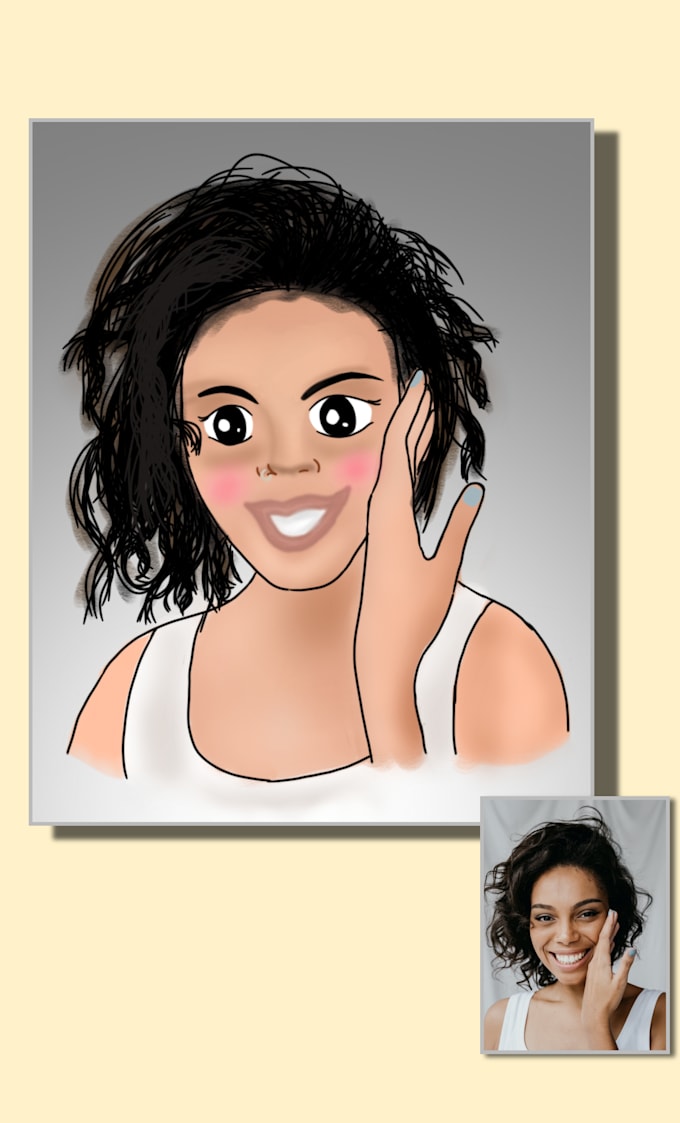 Draw your photo into cute cartoon by Lakindumenath | Fiverr