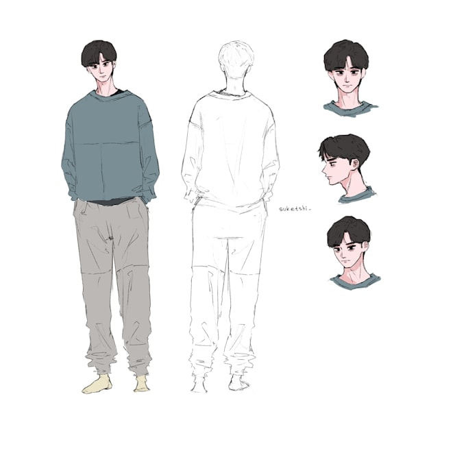 Draw character sheet for you by Ashisketch123 | Fiverr