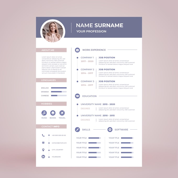Design resume template and rewrite by Vmindrina | Fiverr