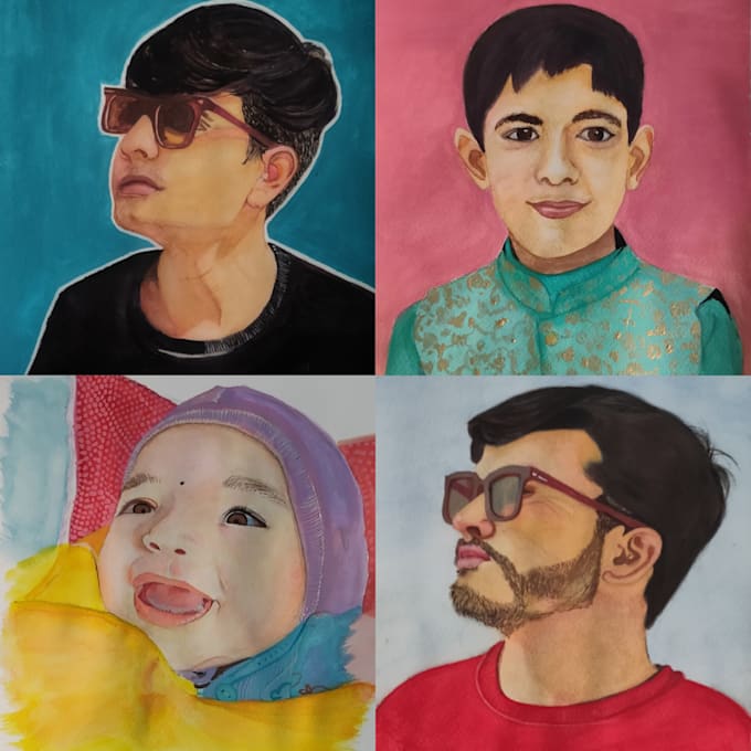 Paint traditional watercolor portraits for you by Jdeck_ | Fiverr