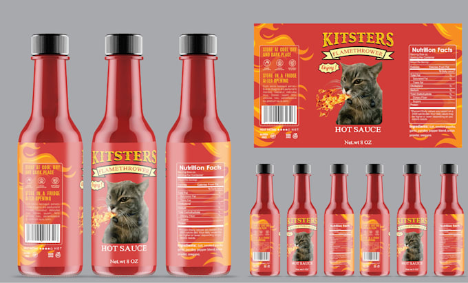 Design label for sauce, spice, seasoning, salsa, rub, dips pepper and ...