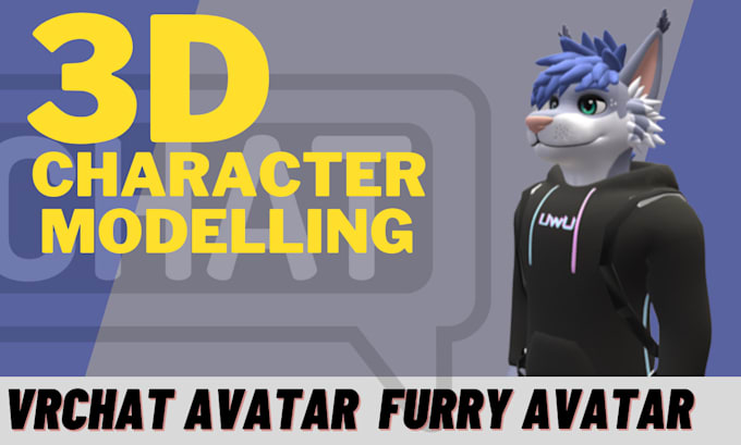 Make 3d model furry avatar anime character modeling for vrchat by ...