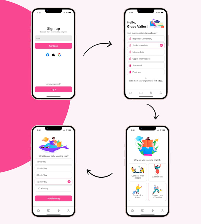 Design creative mobile app ui ux for ios and android by Marsirekanyan | Fiverr