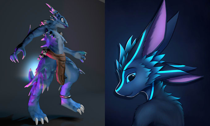 Custom Vrchat Avatar 2d Vtuber Model Furry Chibi Vrc Avatar Vroid Nsfw Anime By Expertallex Fiverr