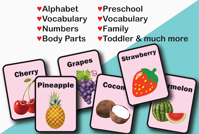 Design printable educational montessori kindergarten flashcards for ...