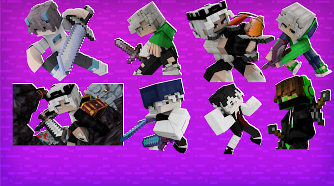 Make a minecraft thumbnail 2d by Youtoon840 | Fiverr