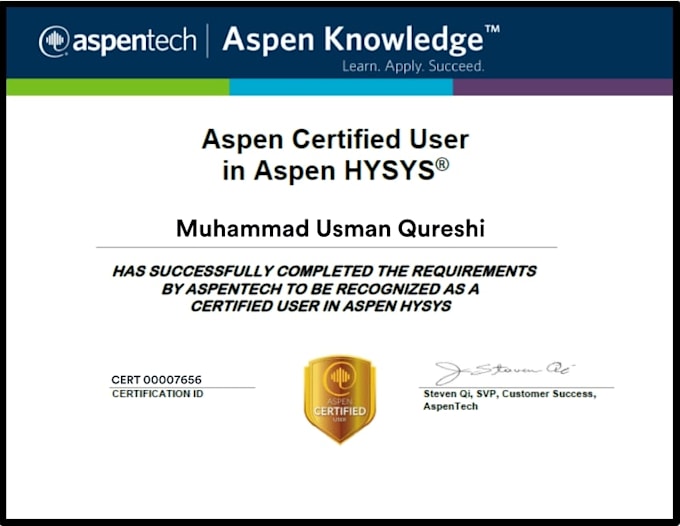 Do aspen plus and aspen hysys simulations for you by Usmanqu_ | Fiverr
