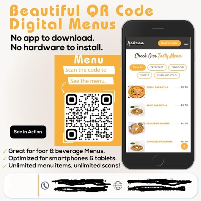 Create digital menus including qr code for restaurants by Arbaazkhan11 ...