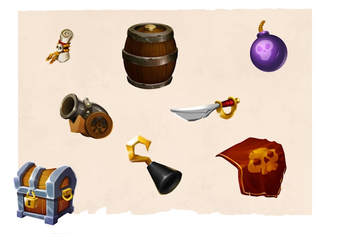 Draw game character, props, ui assets by Yuu2109 | Fiverr