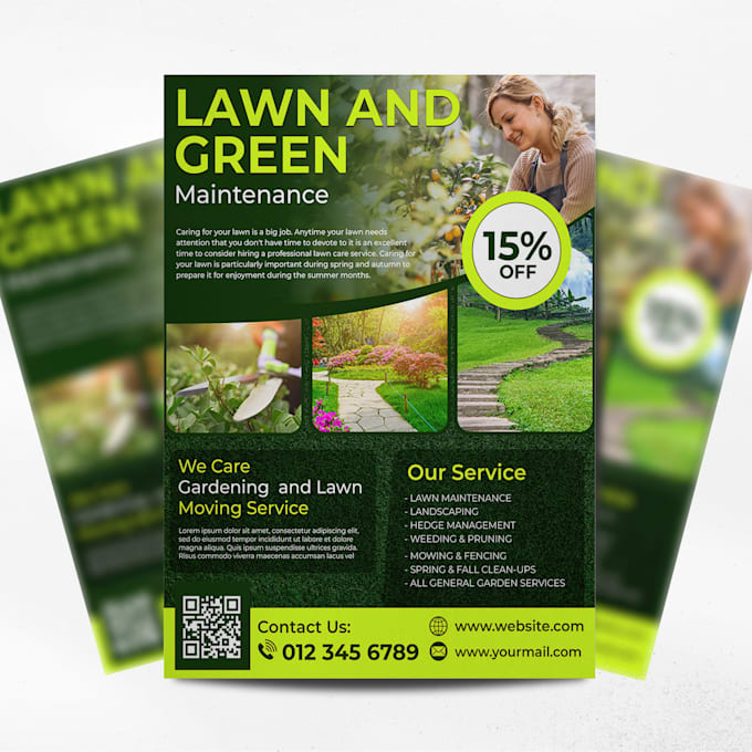 Design professional lawn care, landscape, irrigation flyers by Della112 ...