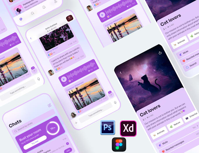 Design creative ui ux wireframe prototyping using adobe xd and figma by ...