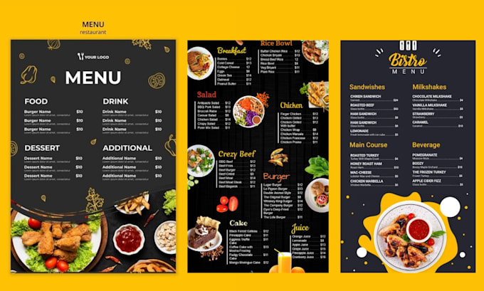 Design editable food menu, restaurant menu or digital menu by Zealestra ...