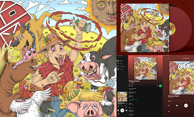 Draw illustration for your album cover art merch band by Rendrazulian14 ...