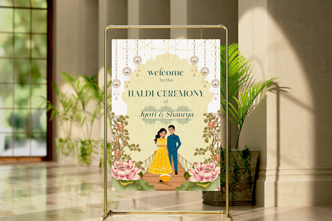 Design a custom welcome sign board or any function board for your ...