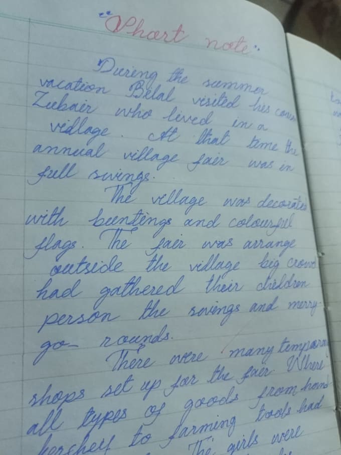 Handwrite your assignments, notes with good handwriting by Munizu | Fiverr