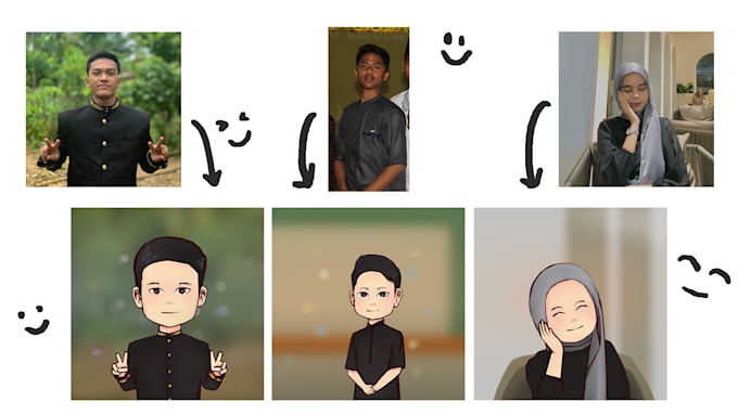 Draw cute chibi illustration based on your photo by Boombabaloon | Fiverr